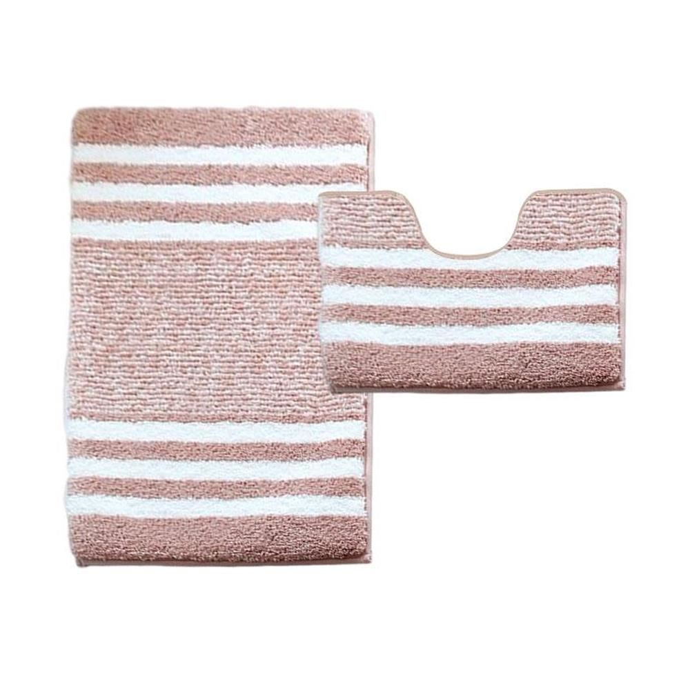 พรมPOLYESTER คู่50X80CM รุ่น BM2-5 ชมพู - ANYHOME